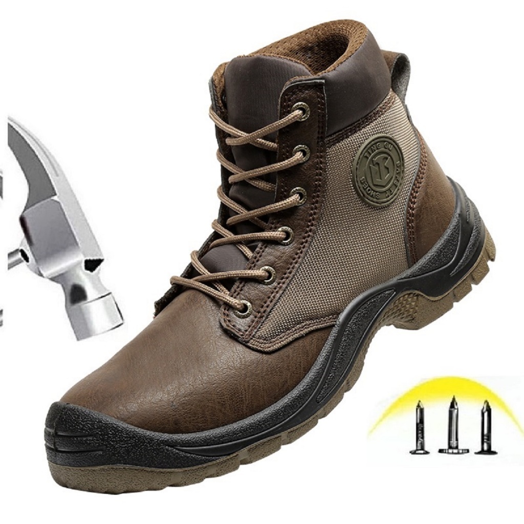 Jual Sepatu Safety Boots Pria Ujung Besi Kantor Kerja Profesional ...