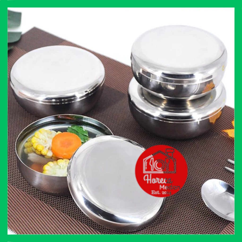 Jual KOREAN RICE BOWL STAINLESS / MANGKOK STAINLESS KOREA FREE TUTUP ...