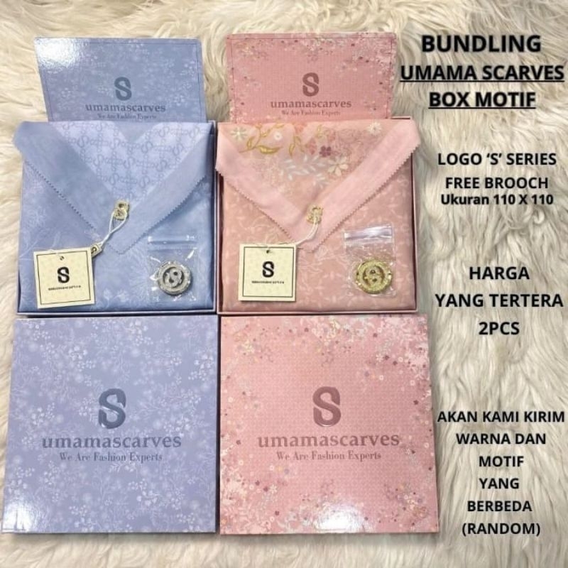 Jual UMAMA SCARVES BOX MOTIF BY UMAMA ISI 2 PCS RANDOM MOTIF DAN WARNA ...