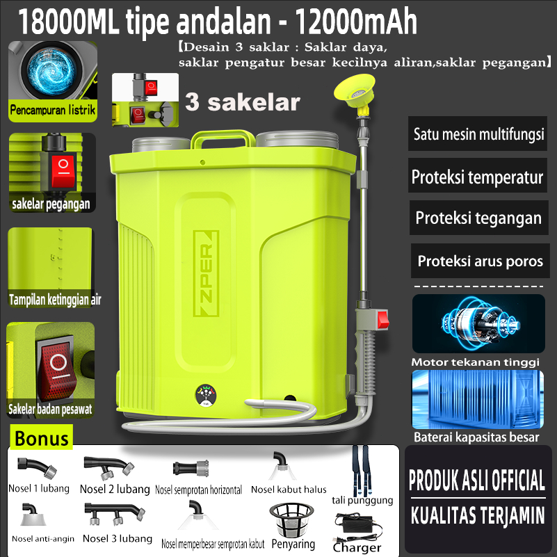 Jual [ZPER]12Ah Alat Semprot Tangki Sprayer Manual 18 Liter Alat ...