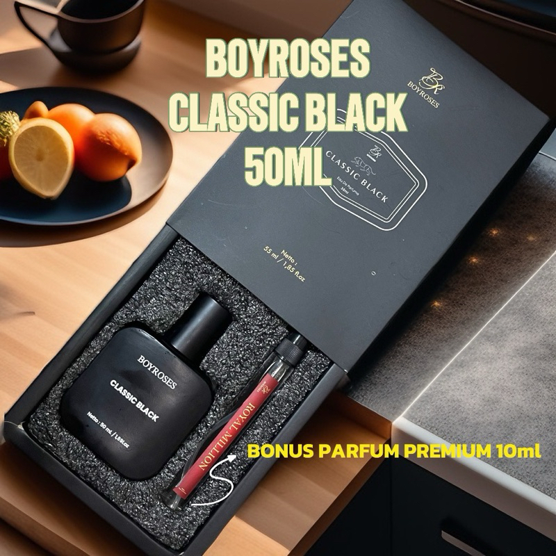 Jual BOYROSES Classic Black Parfum Pria Tahan lama 55ml | Shopee Indonesia