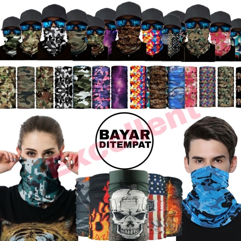 Jual Bandana Buff Import Tanpa Jahitan Polos Hitam-Army-Tengkorak ...
