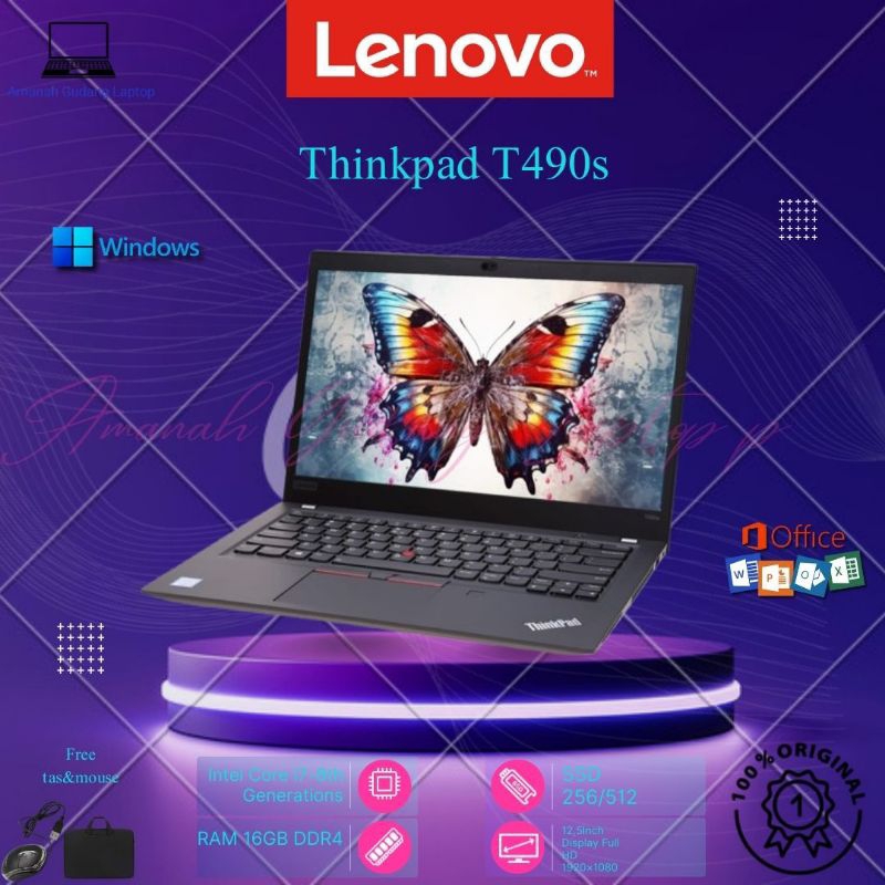 Jual Laptop Lenovo T490 Core i5 gen 8 Ram 8GB SSD 256GB mulus original ...
