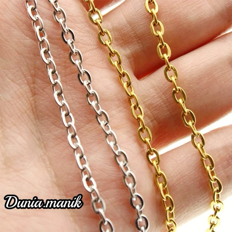 Jual Rantai Silver / Gold Rantai Bahan Kalung Atau Gelang kerajinan DIY ...