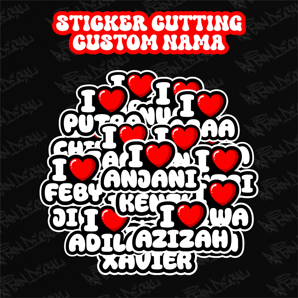 Jual STICKER CUTTING CUSTOM NAMA I LOVE HIGH QUALITY | Shopee Indonesia