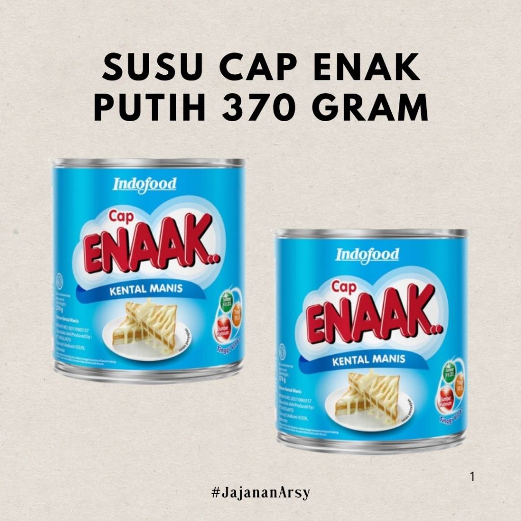Jual Susu Cap Enaak Kaleng Putih Kemasan 370 Gram / Susu Kental Manis ...