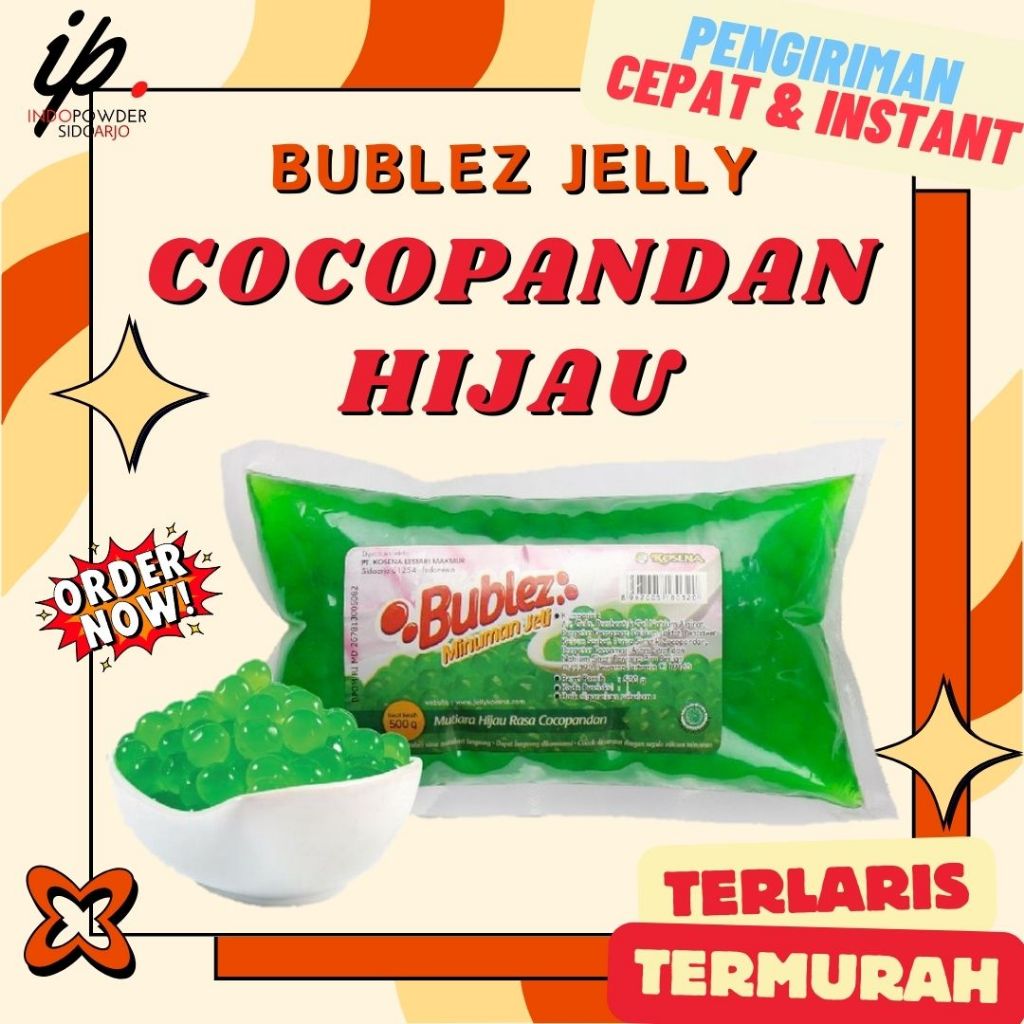 Jual Bublez Jelly Mutiara Hijau Rasa Cocopandan 500 GR / TOPPING ...