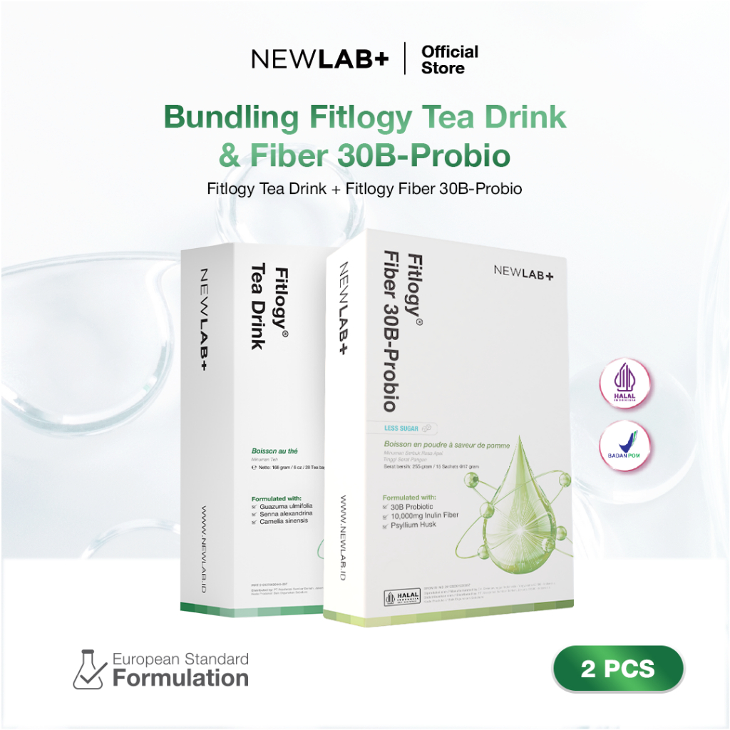 Jual NEWLAB Bundling Fitlogy Tea Drink & Fiber 30B-Probio | Minuman Teh ...