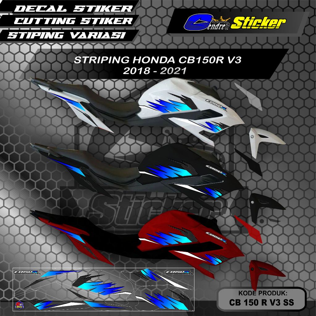 Jual STRIPING CB150R V3 MOTIF NINJA SS TRANSPARAN, STRIPING MOTOR HONDA ...