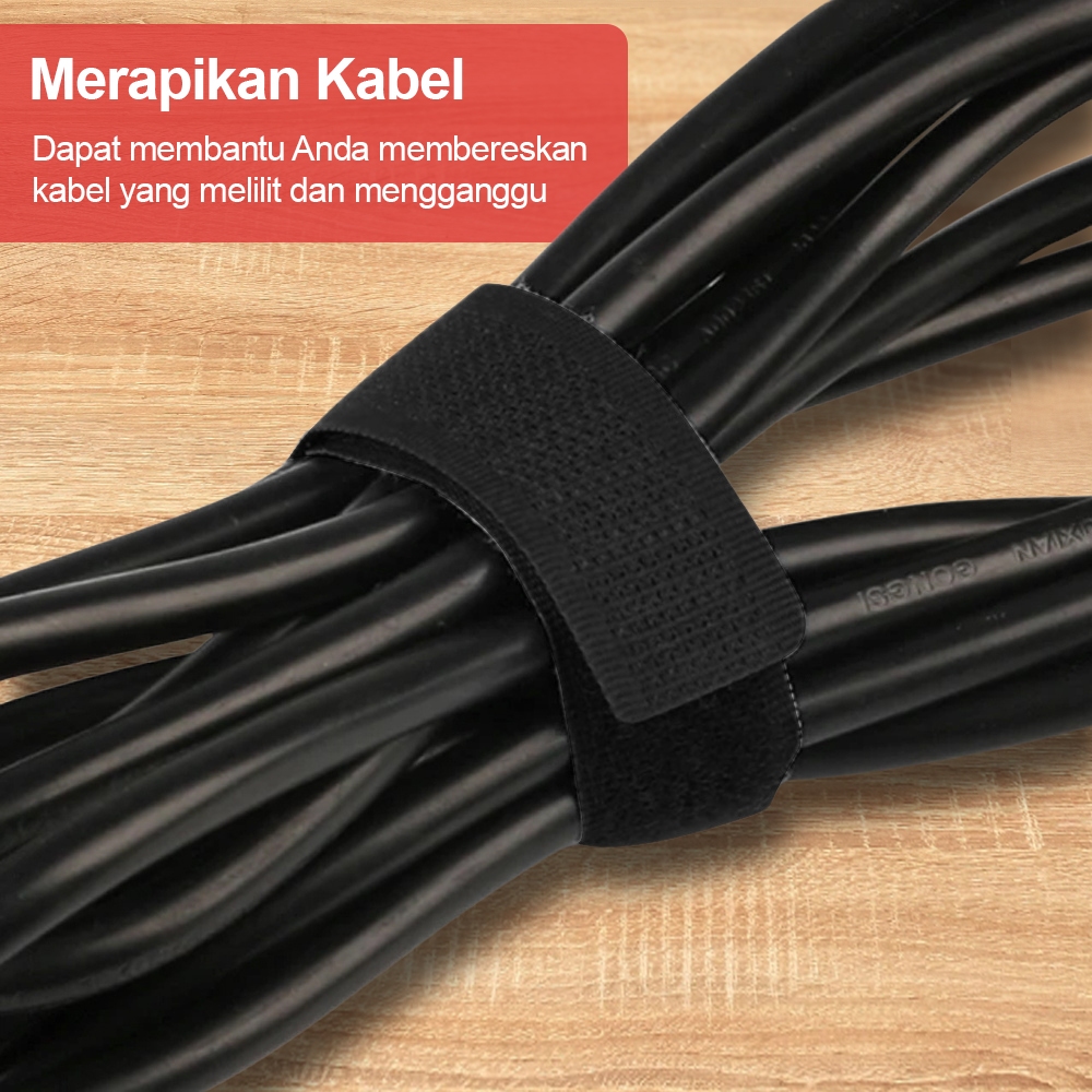 Jual Pengikat Kabel Velcro Strap Cable Organizer Nylon 10 PCS Perapih ...