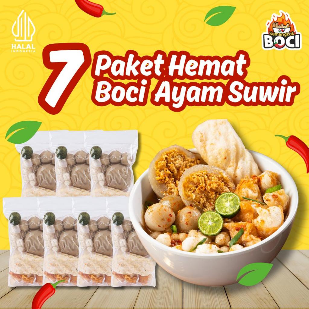 Jual [Paket Hemat 7 Bungkus] Semangkok Boci - Boci Baso Aci Ayam Suwir ...
