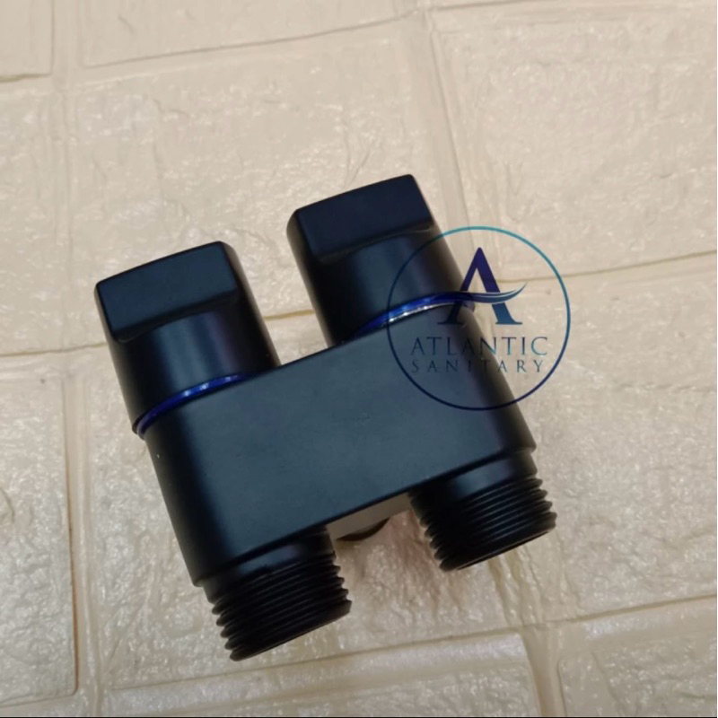 Jual Stop kran 2 cabang 2 switch / stop kran cabang 2 kepala / stop kran kamar mandi kloset ...