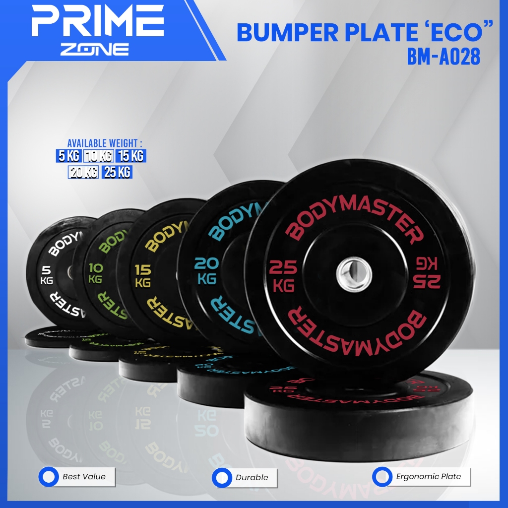 Jual BODYMASTER Bumper Plate ECO BM-A028 Training Barbell Rubber Beban ...