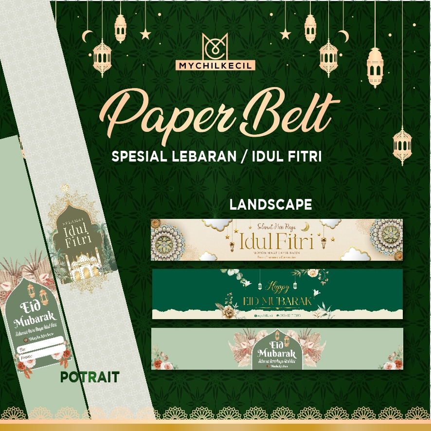 Jual Paper Belt Idul Fitri Custom tulisan / Lebaran / Ramadhan /Puasa ...