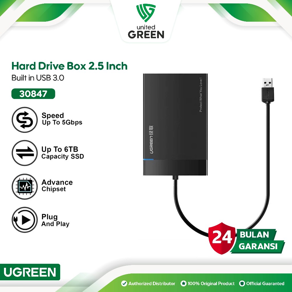 Jual UGREEN Casing Enclosure Hard Disk External 2,5" SATA USB 3.0 30847 | Shopee Indonesia