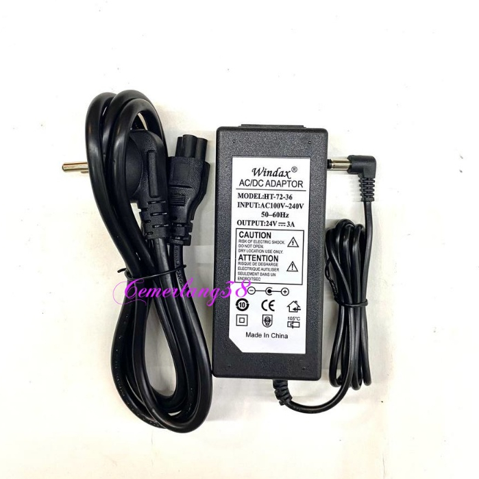 Jual Adaptor ac / dc 24v 3a + Kabel Power Switching Power Supply 24 v 3 a - KABEL 150 CM ...
