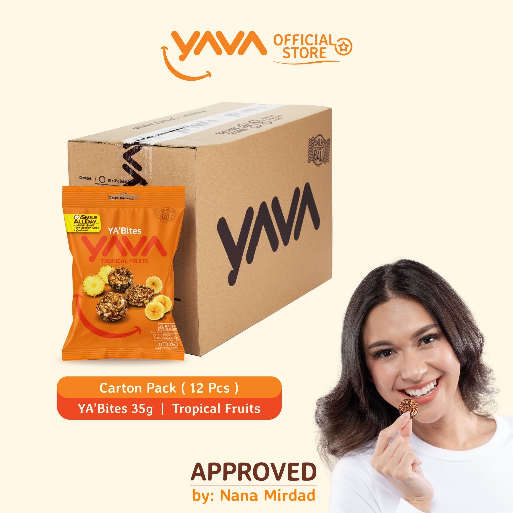 Jual YAVA Carton Pack YA'Bites Tropical Fruits ( 12 x 35g ) | Shopee ...