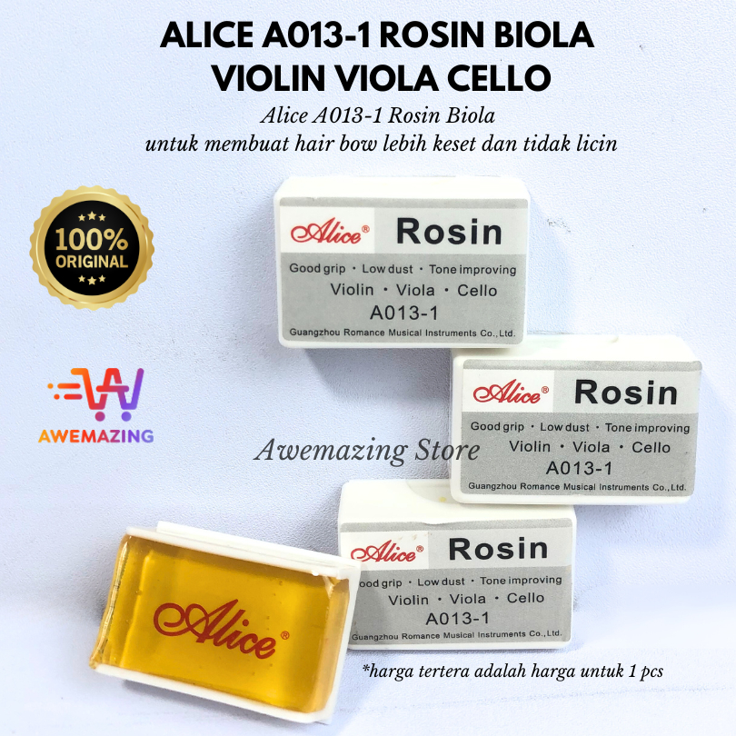 Jual ALICE Rosin Biola Violin Viola Cello A-013-1 ORIGINAL | Shopee ...