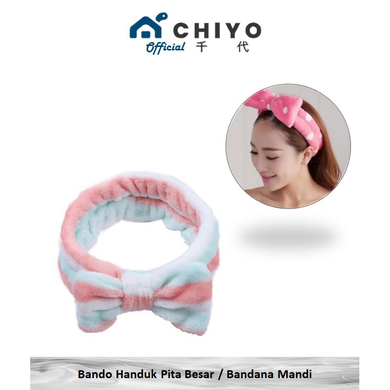 Jual CHIYO Living - Bando Handuk Pita Besar / Bandana Mandi Cuci Muka ...