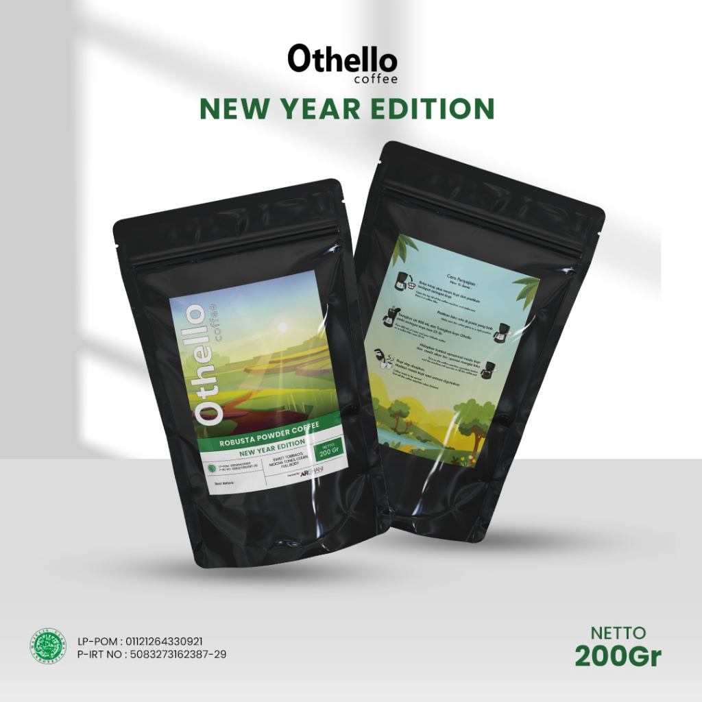Jual Othello Kopi Robusta Powder Coffee Special Tahun Baru 200 gram New ...