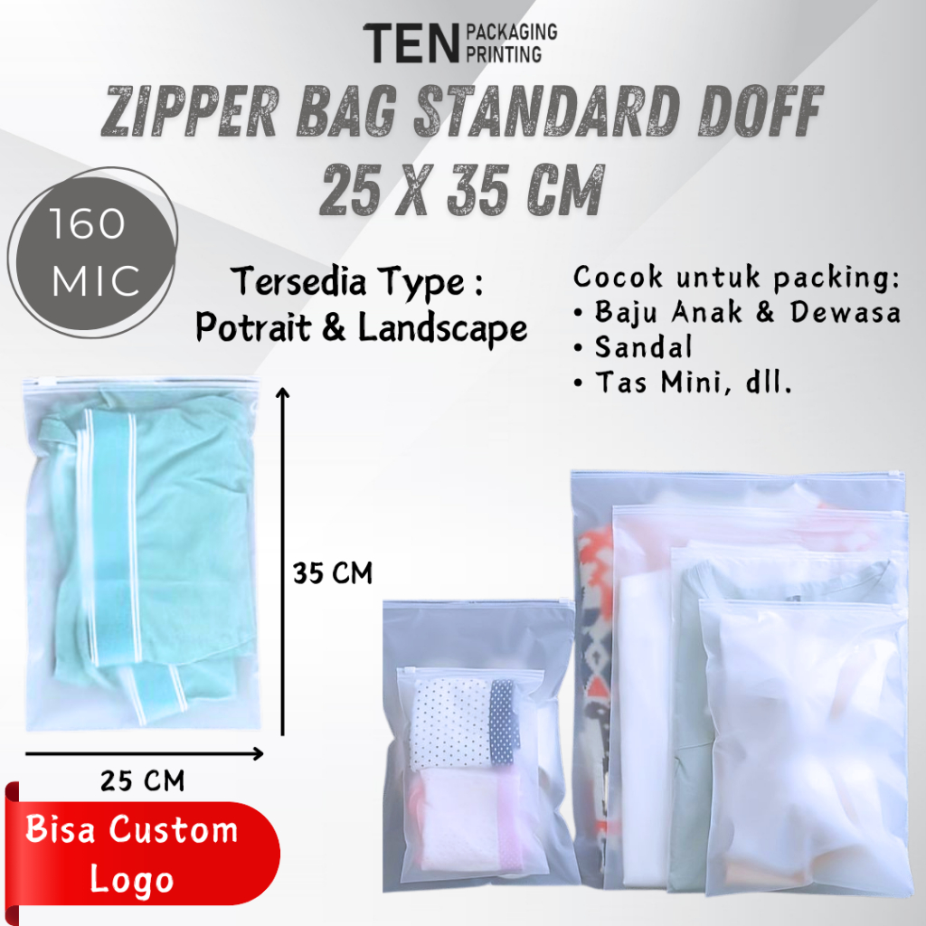 Jual Zipper Bag Standard Doff 24X35 CM / Zipp Lock Organizer / Storage ...