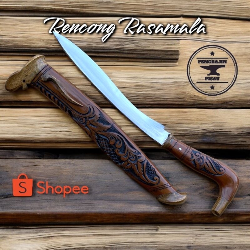 Jual Pisau Rencong Aceh Baja Asli Motif Ukiran Kayu Rasamala | Shopee ...