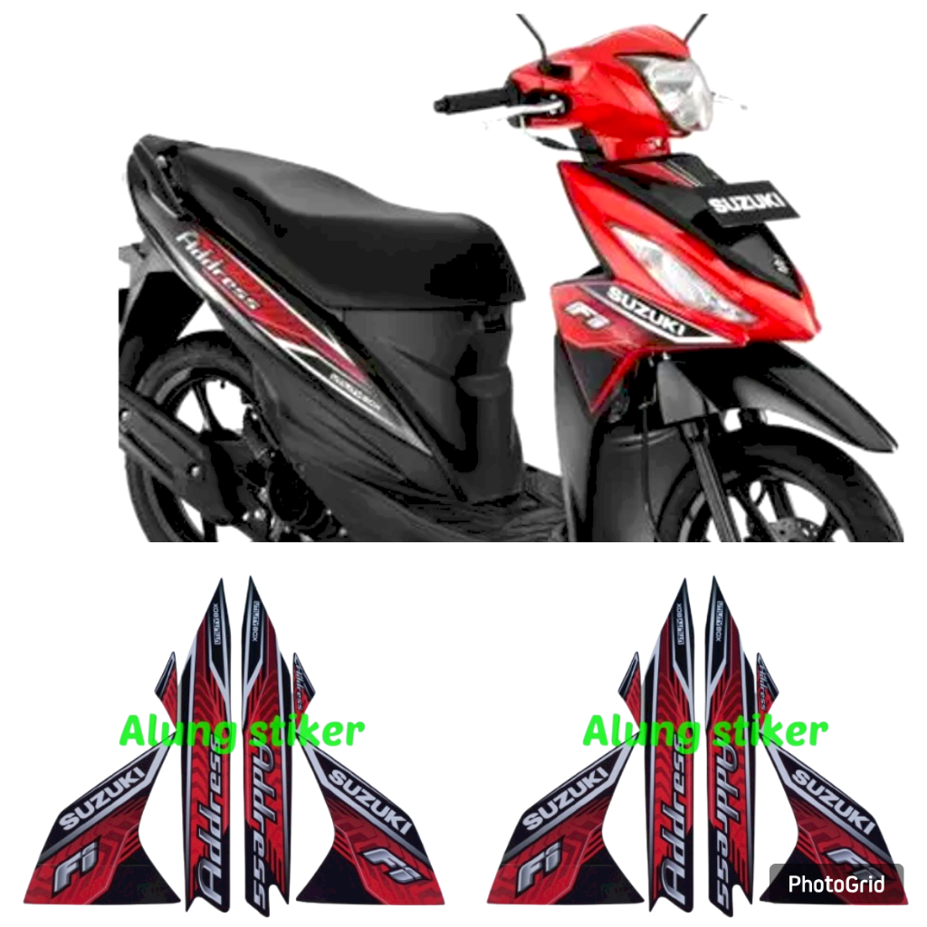 Jual STIKER STRIPING MOTOR SUZUKI ADDRESS 2018 HITAM MERAH | Shopee ...