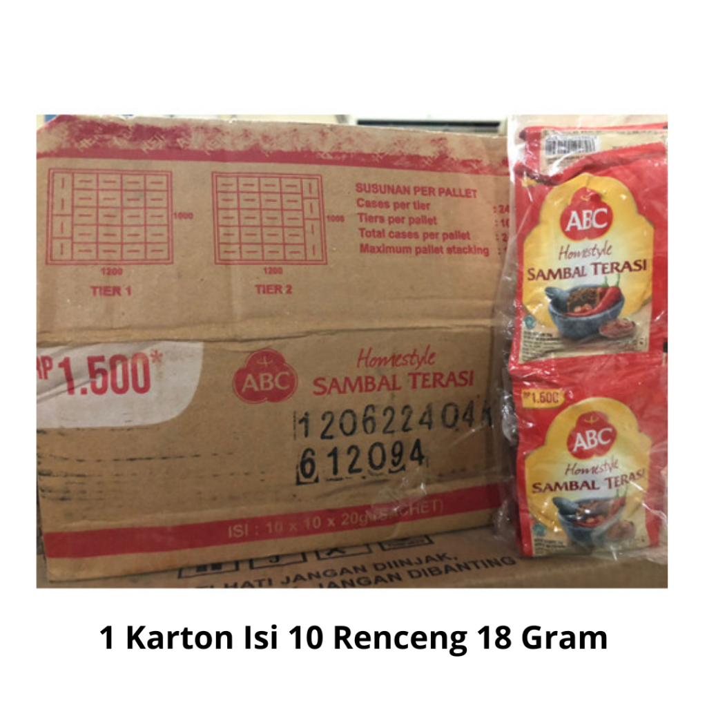 Jual ABC Sambal Terasi 1 Dus Isi 10 Renceng x 10 Sachet | Shopee Indonesia
