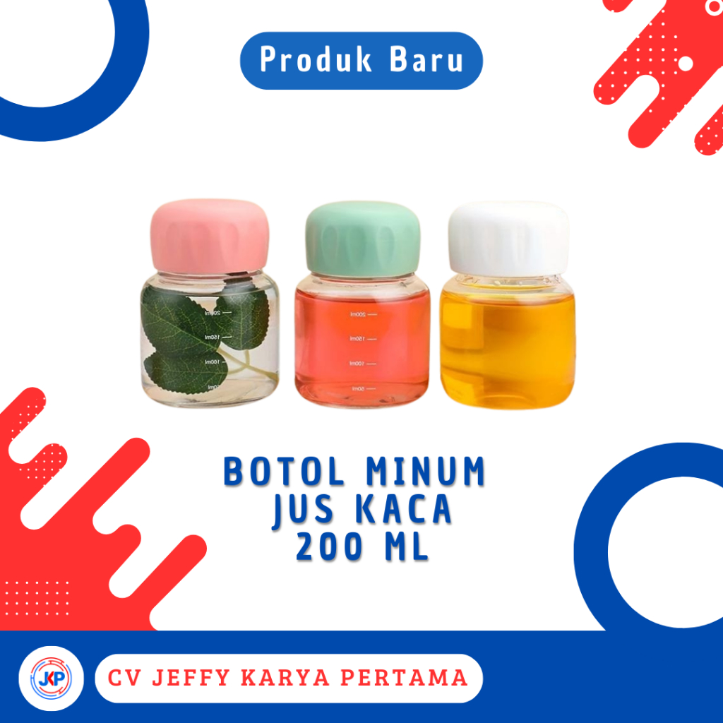 Jual Botol Minum Jus Kaca 200 ml | Shopee Indonesia