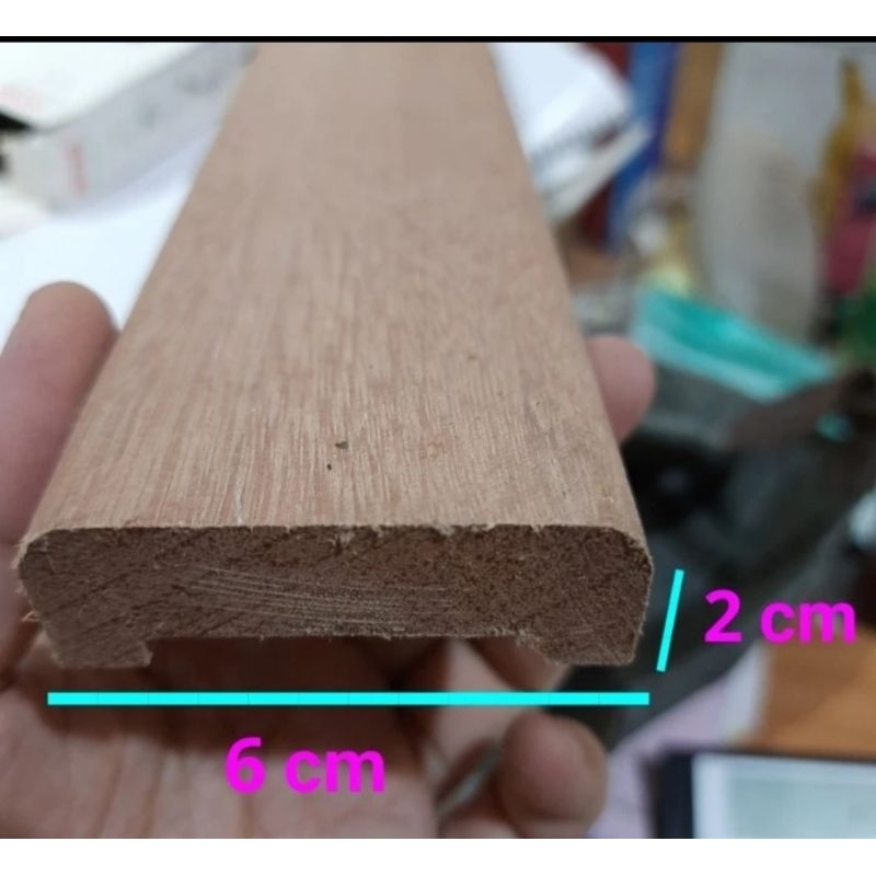 Jual Handrail tangga kayu Railing Relling Tangga kayu Meranti 2 cm x 6 ...