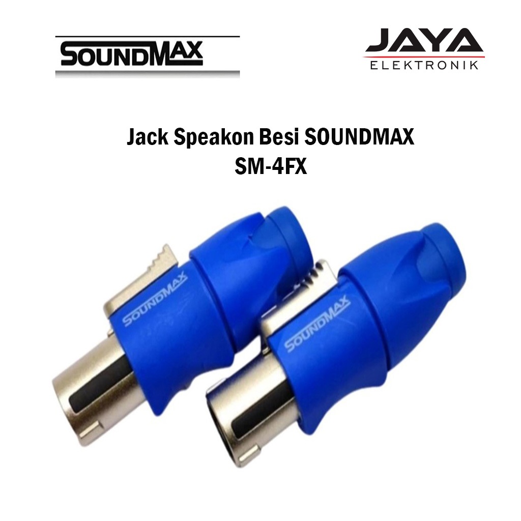 Jual Jack Speakon Soundmax Besi SM 4FX Biru Metal Jek Spikon Soundmax ...