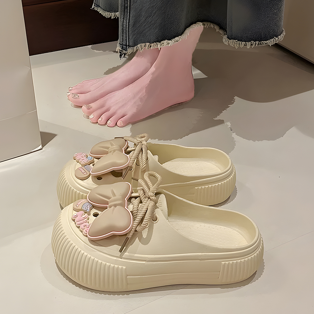 Jual Sandal Sepatu Karet Tali Wanita Baim Selop Jibbitz 3D dasi kupu ...