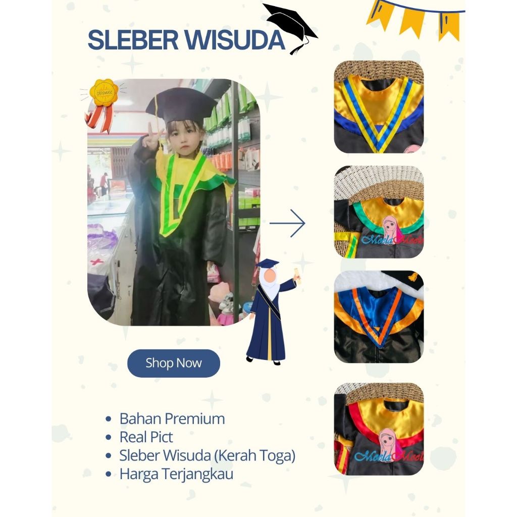 Jual Sleber Wisuda / Kerah Wisuda Perlengkapan Atribut Wisuda Anak Paud ...