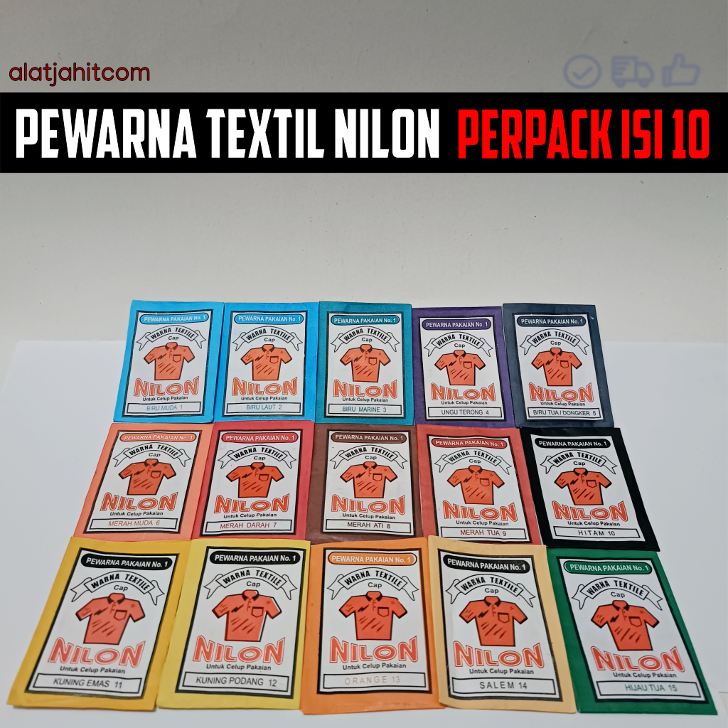 Jual Pewarna Textil Wantex Nilon PER PACK ISI 10 | Shopee Indonesia