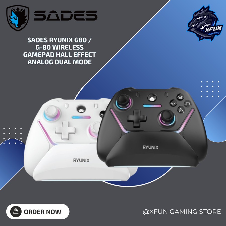 Jual Sades Ryunix G80 / G-80 Wireless Gamepad Hall Effect Analog Dual Mode | Shopee Indonesia