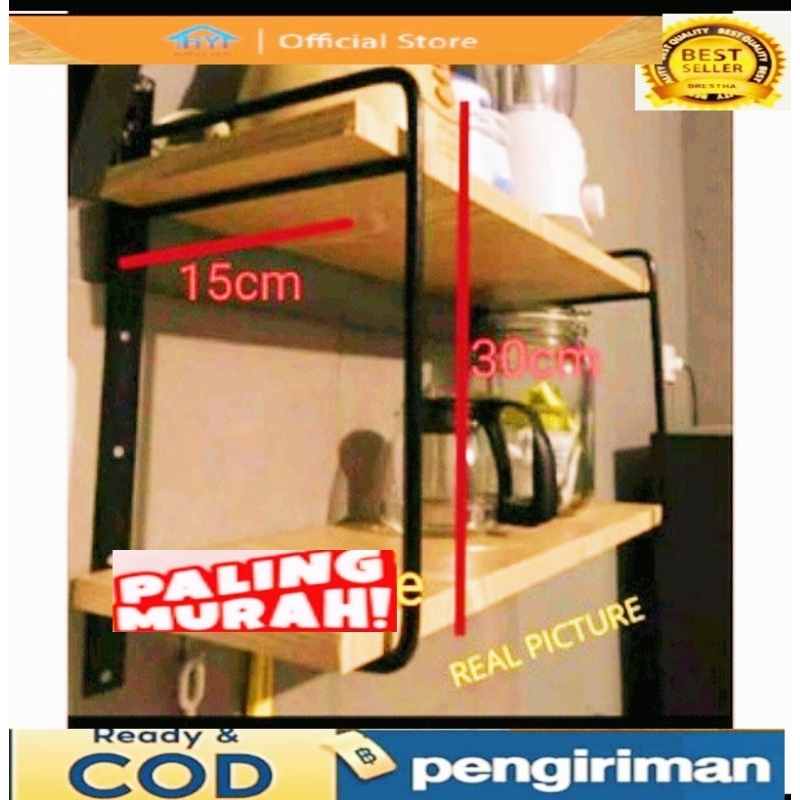 Jual Rak ambalan besi siku penyangga braket hairpinTerlaris | Shopee ...