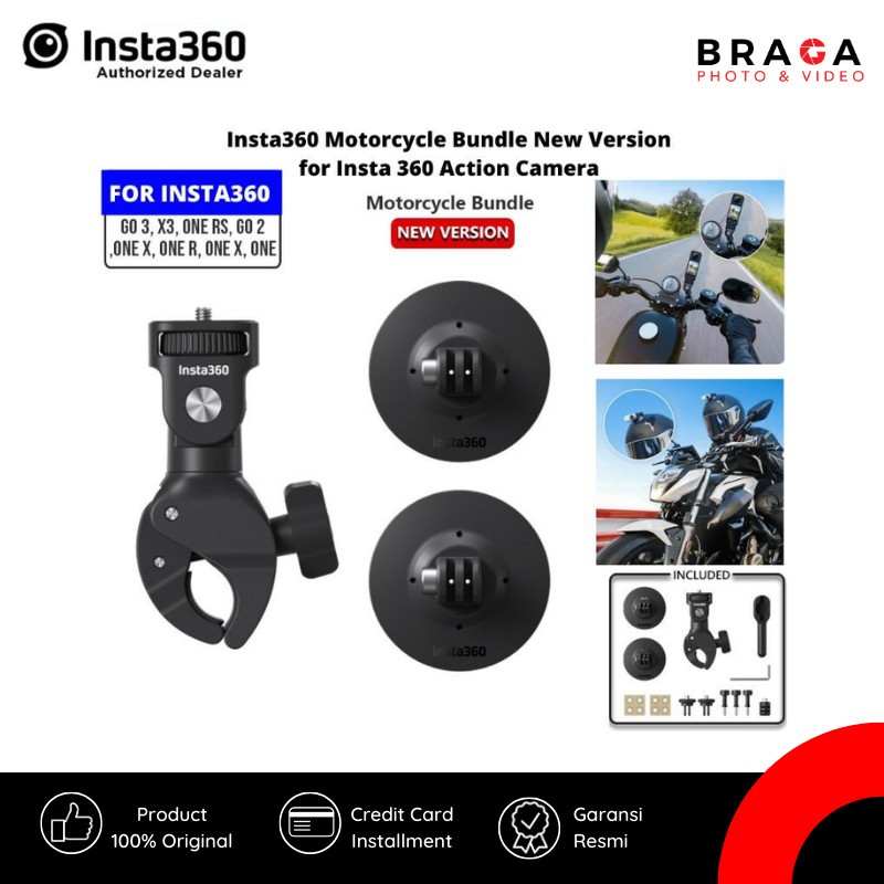 Jual Insta360 Motorcycle Bundle New Version for Insta 360 Action Camera ...