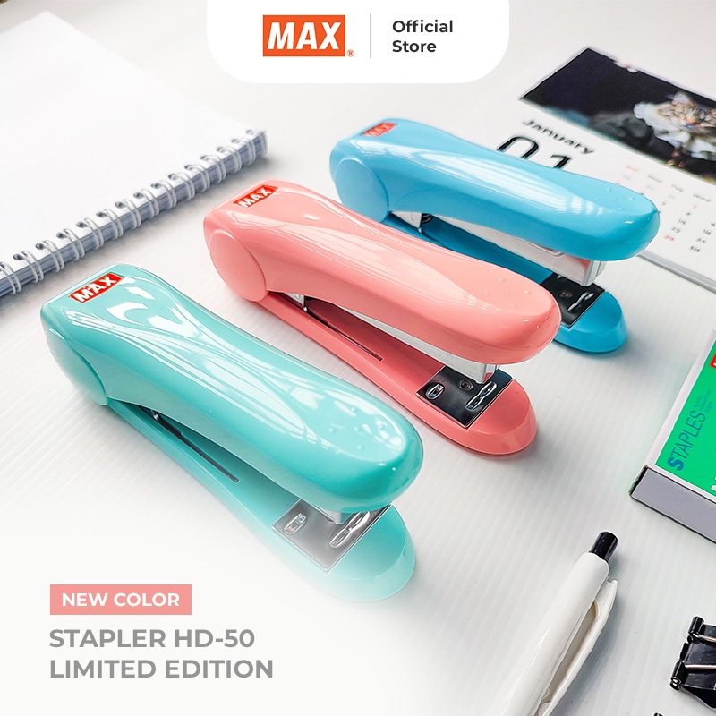 Jual MAX Stapler Staples Jegrekan Hekter HD-50 HD-50N Pastel Series / Stapler Besar | Shopee ...