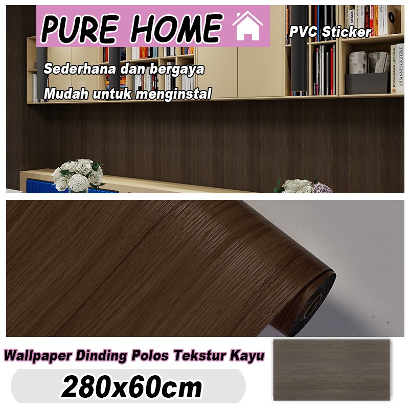 Jual Pure Home-Wallpaper dinding rumah kayu Uk60 x 280cm Motif Kayu ...