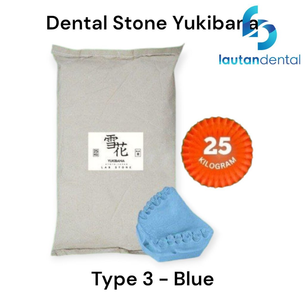 Jual Gips Stone / Dental Stone Yukibana Type 3 - Blue 25kg | Shopee ...