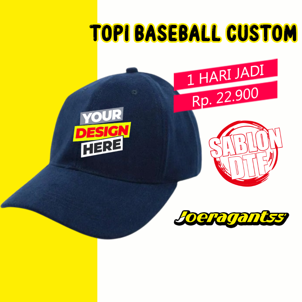 Jual TOPI custom Baseball Cap Tulisan Nama Sablon Gambar Dtf Logo ...