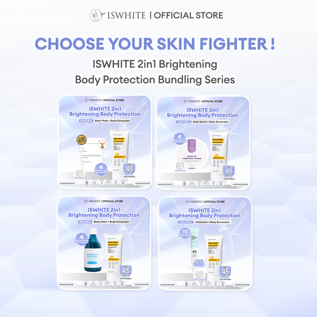 Jual ISWHITE 2in1 Brightening Body Protection Bundling Series | Package ...