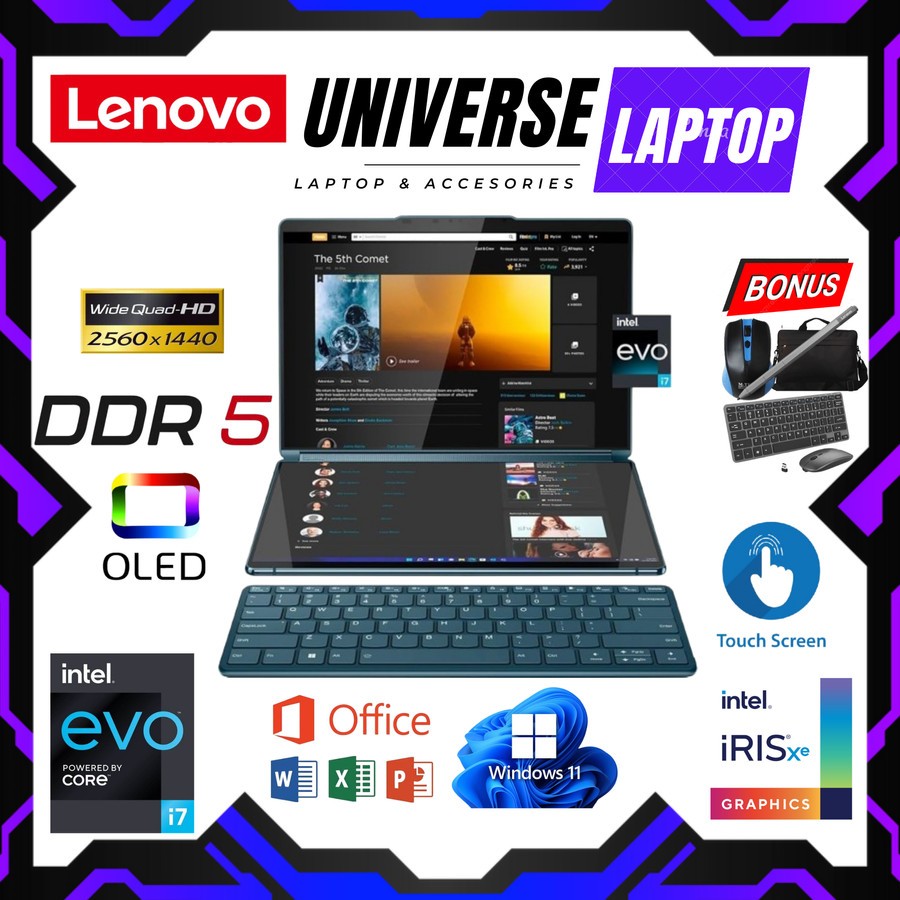 Jual Laptop 2IN1 Touchscreen Lenovo YOGA Book 9 Intel Evo i7 1355U 16GB ...