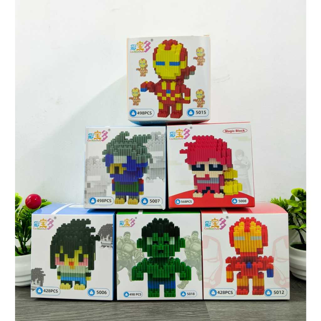 Jual DIY Mainan Edukasi Nano Bricks Nano Brick Naruto Iron Man Hulk ...