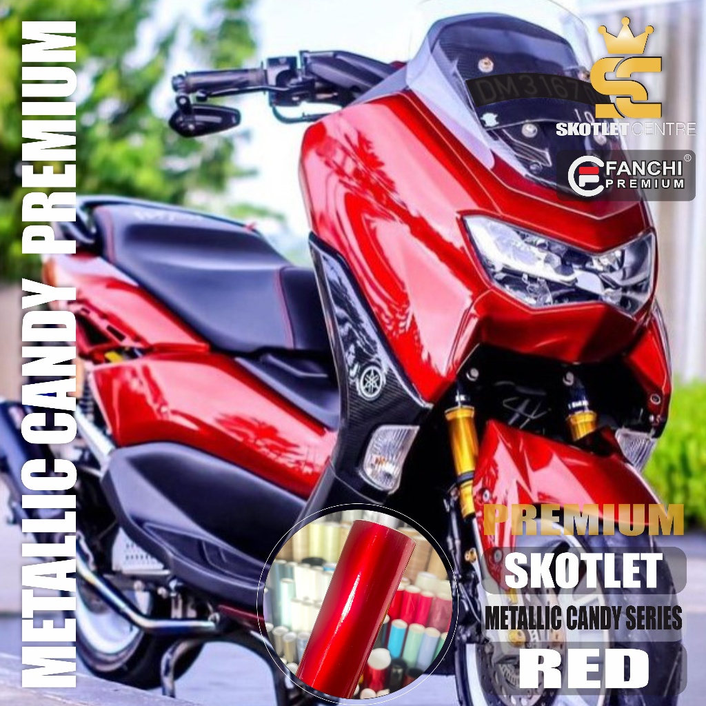 Jual STIKER SKOTLET MOTOR METALIK CANDY GLOSSY SCOTLITE RED STICKER ...