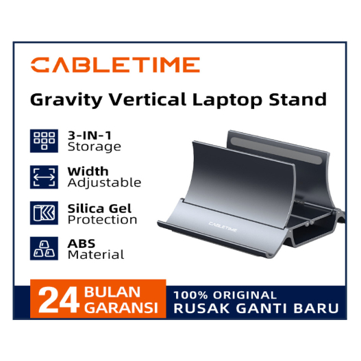 Jual CABLETIME Vertical Laptop Stand Holder Adjustable Gravity Holder ...
