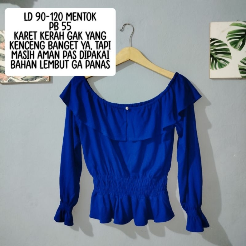 Jual ATASAN SABRINA / OFF SHOULDER SEMI CROP KERAH SAILOR | Shopee ...