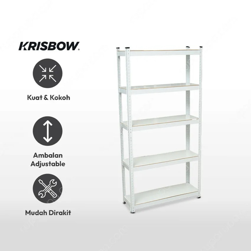 Jual Krisbow 90x30x180 Cm Rak Besi 5 Tingkat (3 Warna Tersedia ...