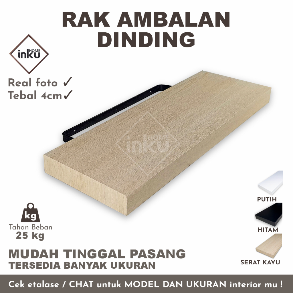 Jual Rak Ambalan Dinding Minimalis 80cm 60cm 40cm Lebar 20cm Hambalan ...