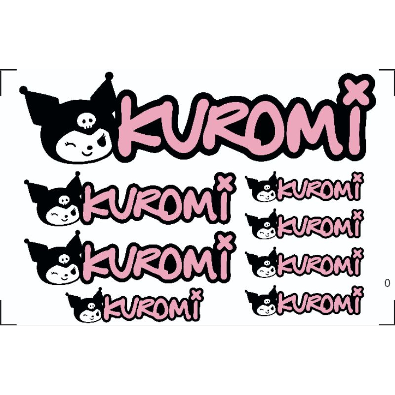 Jual KUROMI Logo Sticker Dinding Vinyl White Waterproof Mix Size ...